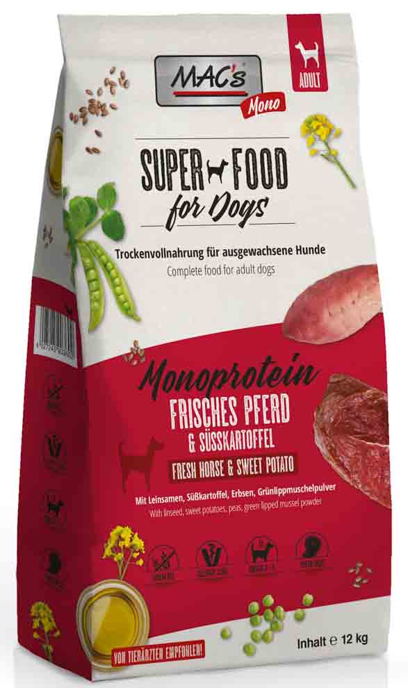 Mac's Mono Super Food for Dogs, Hest - Tørrfôr til Hund | Nettdyret