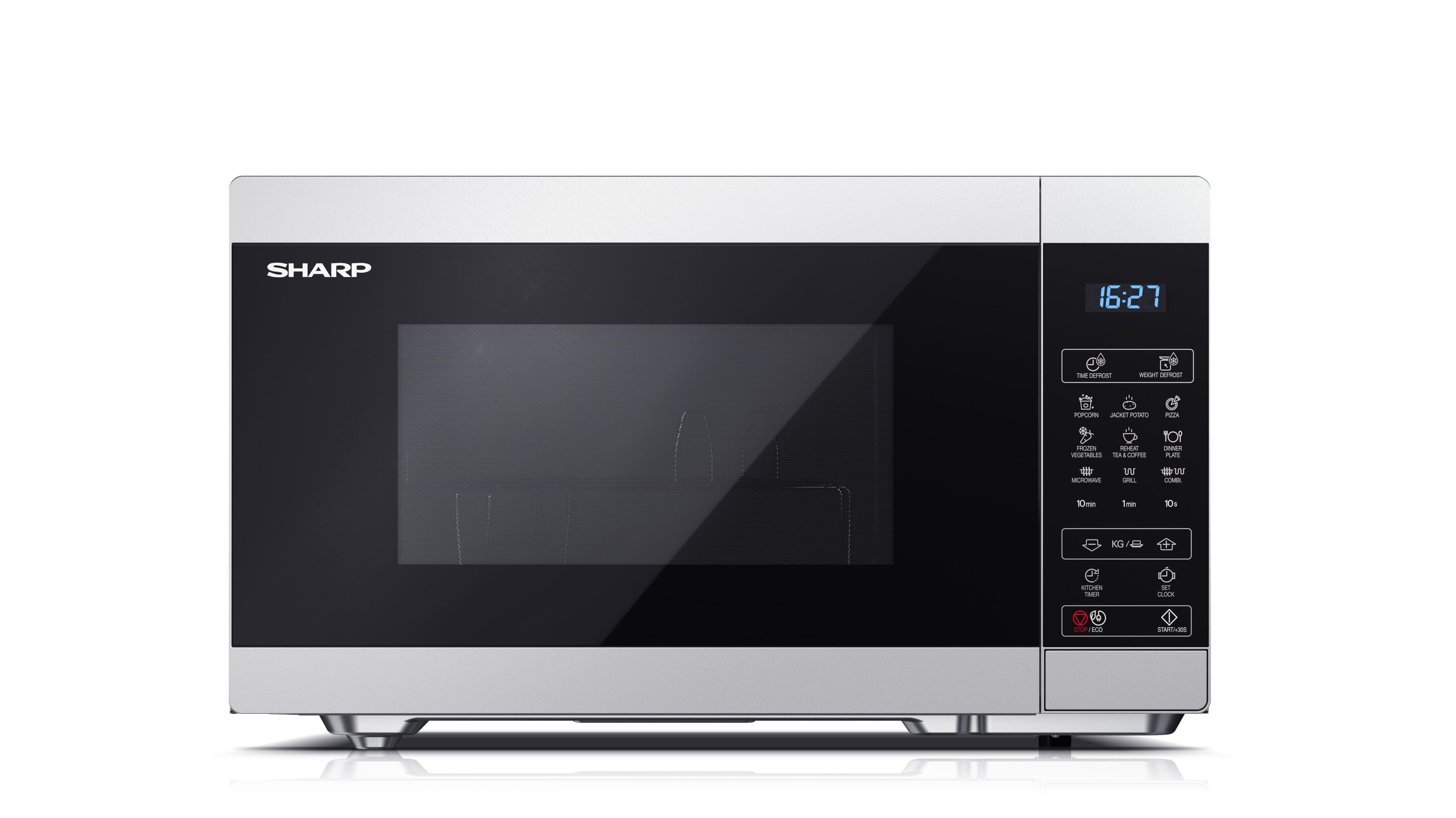 SHARP YC-MG81U-S 28L Grill Electronic Control Microwave - Silver | Sharp UK
