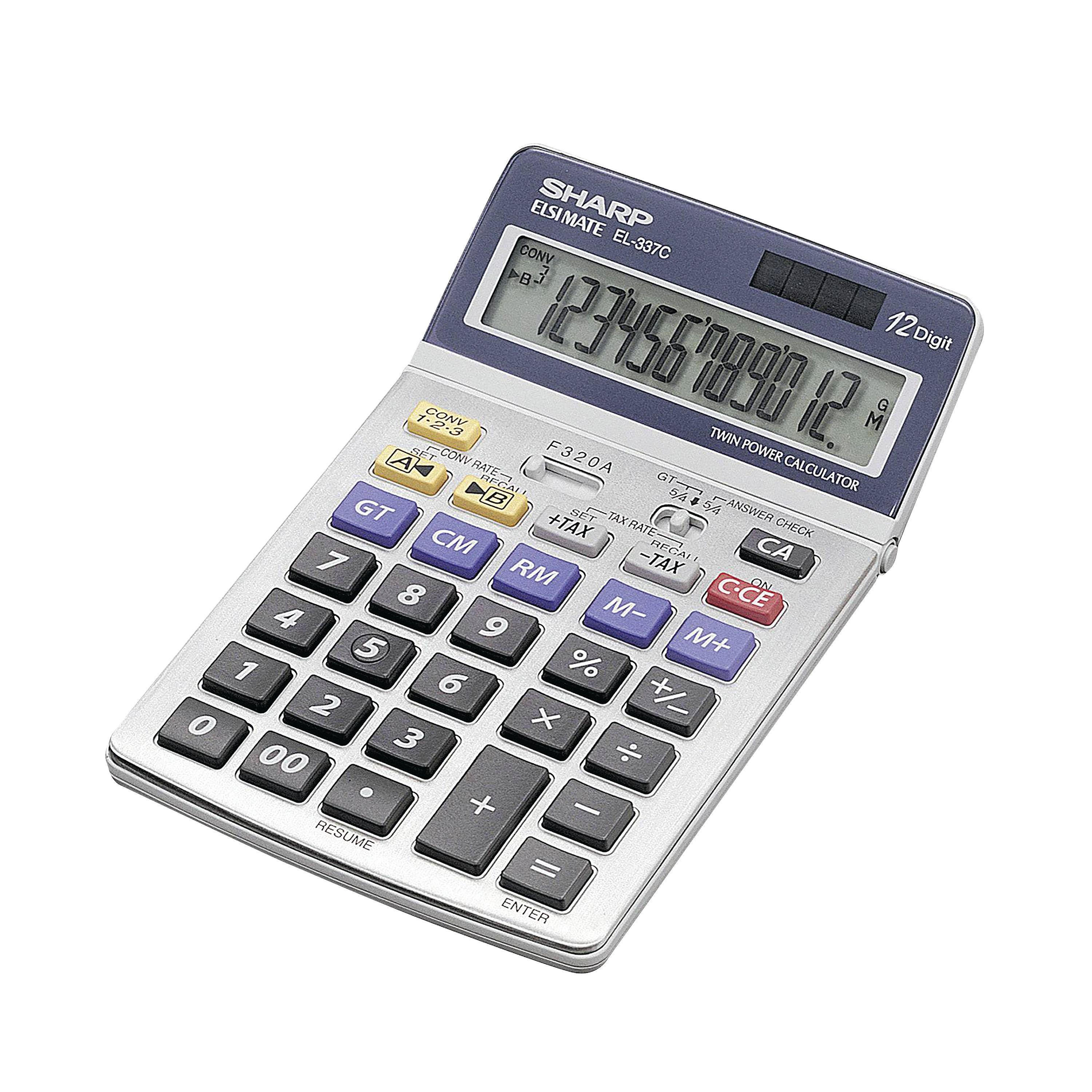 SHARP Semi-Desktop Tax Calculator 12-digit EL-337C | Sharp UK