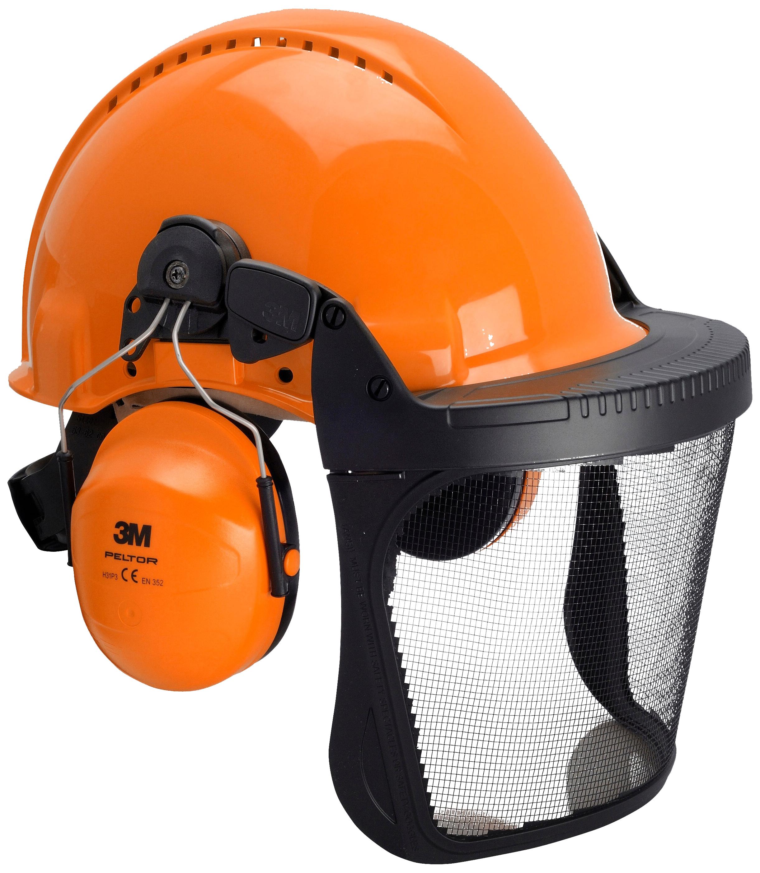 3M G500 hjelmkombination m/visir+høreværn skov orange | DMT Værktøj