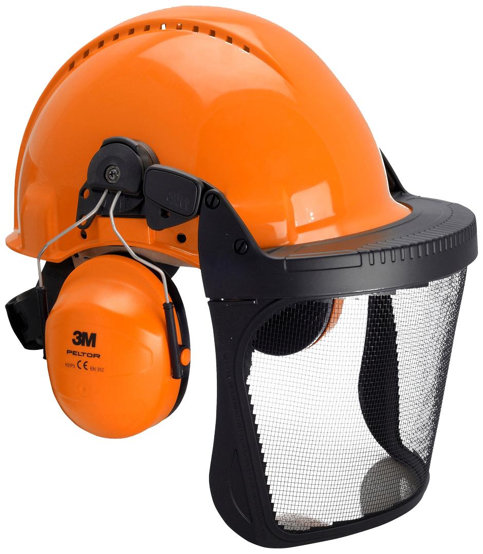 3M G500 hjelmkombination m/visir+høreværn skov orange | DMT Værktøj