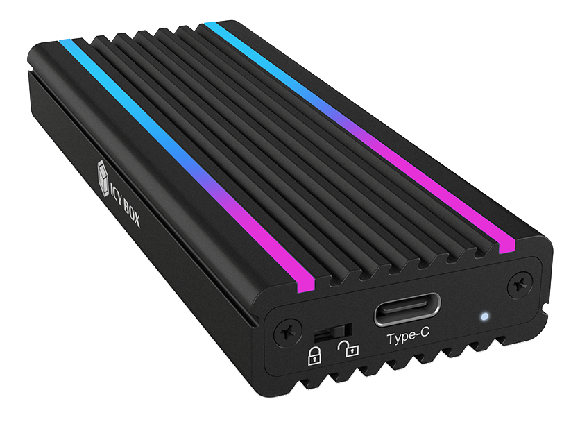 ICY BOX USB Type-C™ enclosure for M.2 NVMe SSD - RGB illuminated ...
