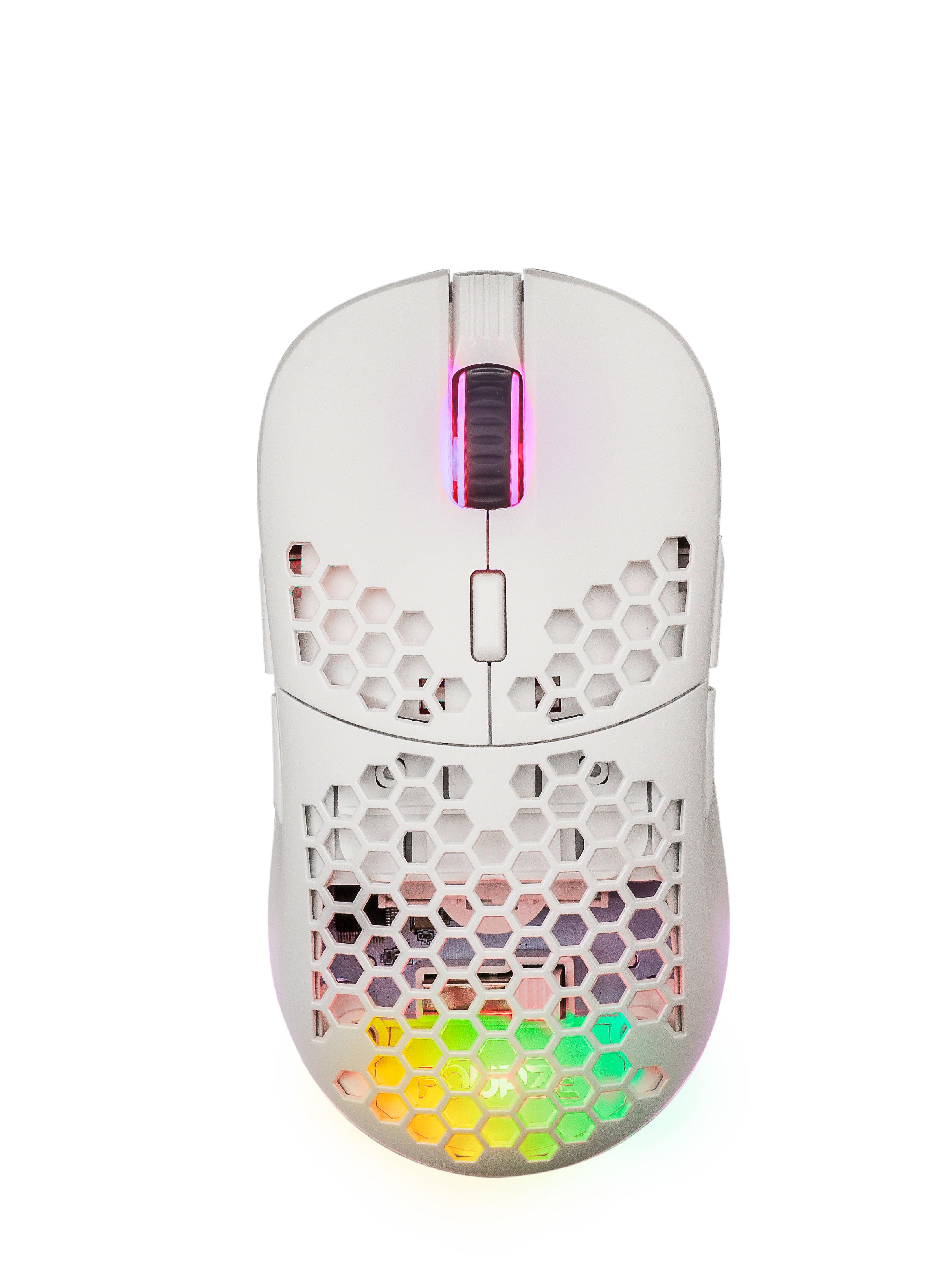 FOURZE PC GM900 Wireless RGB Gaming Mouse - Pearl White | Dataworld