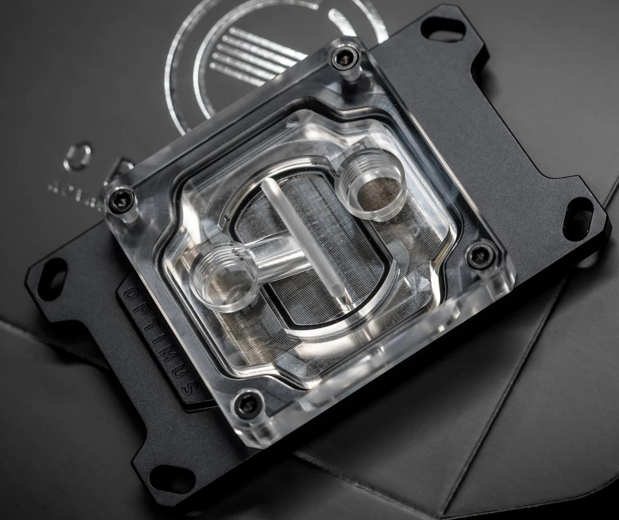 OPTIMUS Foundation CPU Block - Acrylic Top - Black Billet Mount ...